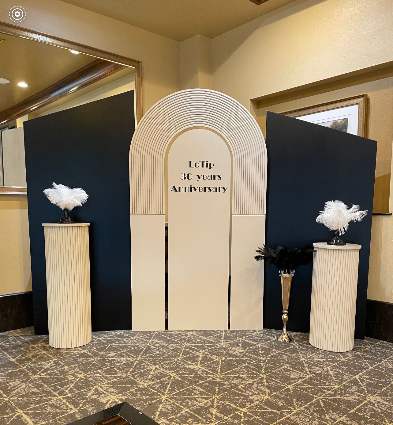 Cream Double Fluted Arch - Petite Events Company