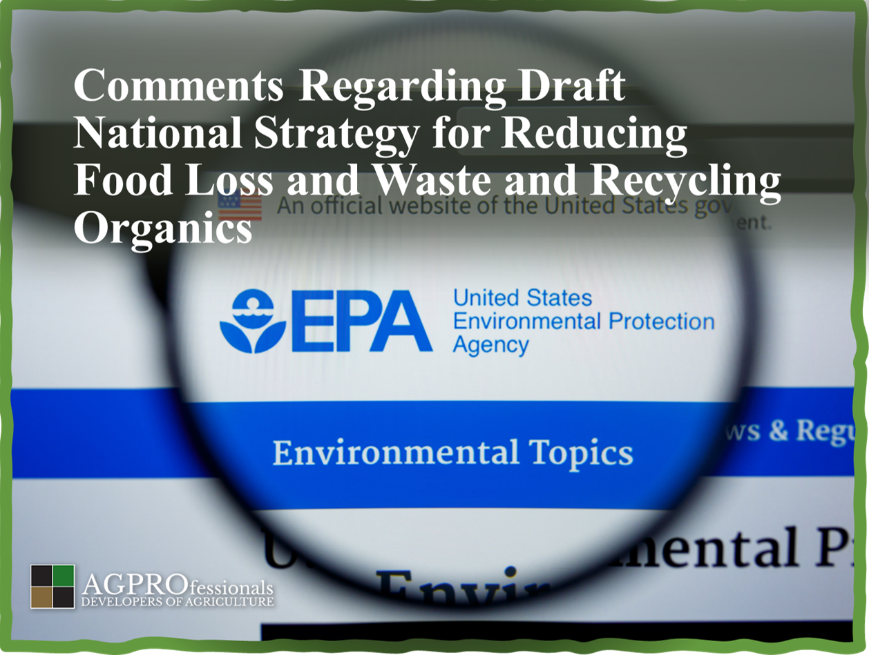 Comment to EPA on Food Loss and Waste and Recycling Organics - AG ...