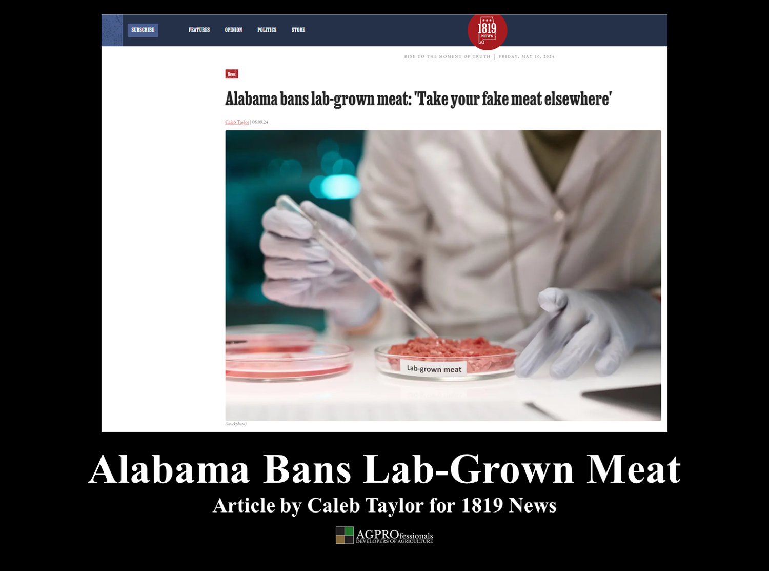 Alabama Bans Lab-Grown Meat Products - AG Professionals