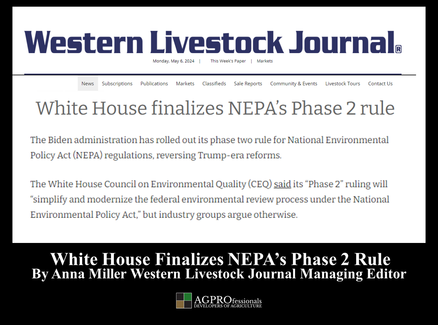 NEPA Phase 2 Rule Finalized - AG Professionals