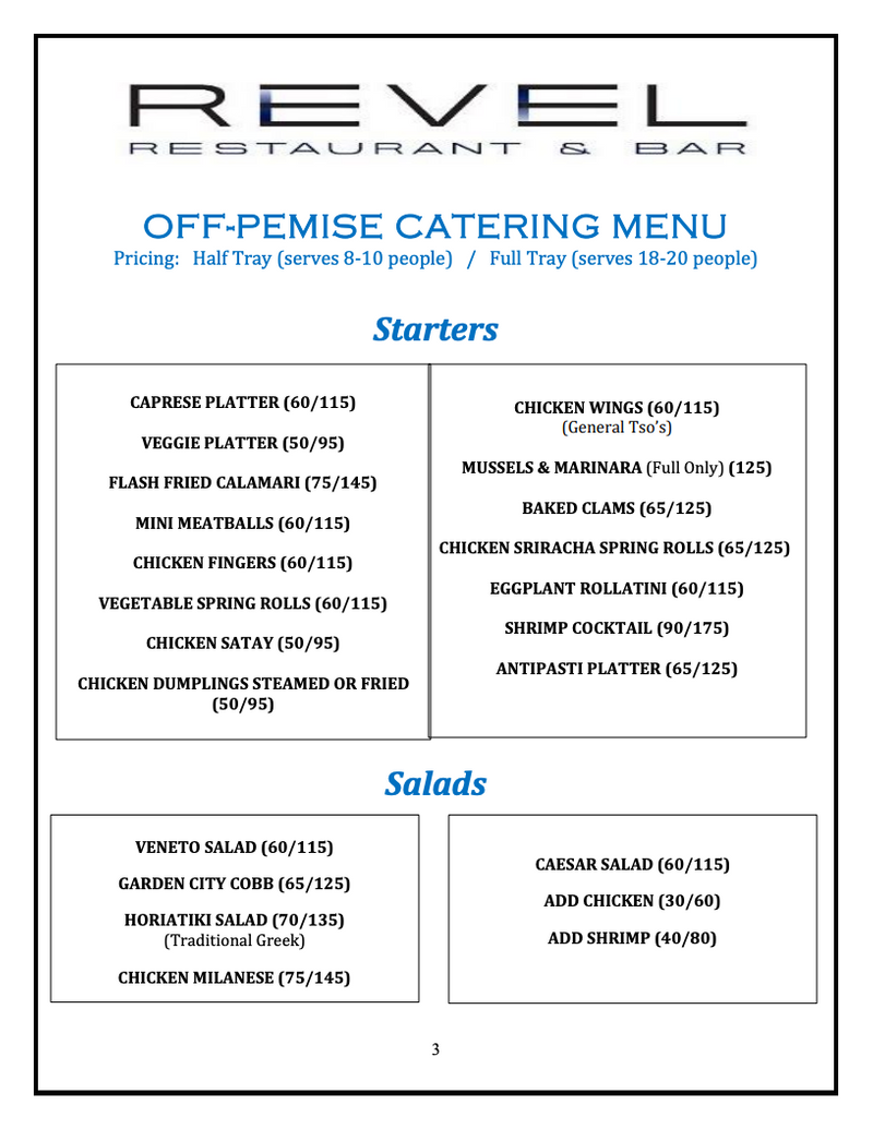 Revel Garden City Restaurant Week Menu | Fasci Garden