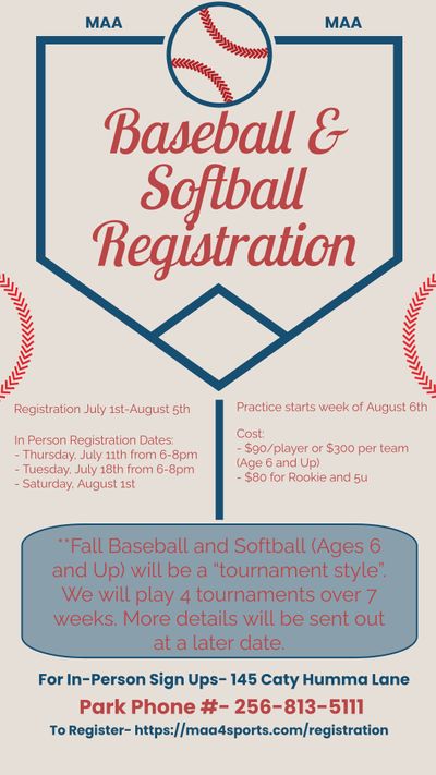 Registration - Meridianville Athletic Association
